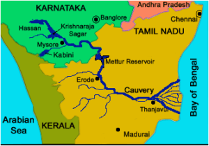 Kaveri or Cauvery River in South India